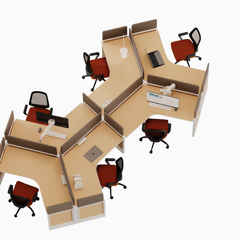 Wave Shape Modular Workstation Setup